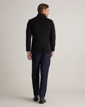 Quince Cashmere Stand Collar Blazer - Black