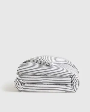 Quince Bamboo Duvet Cover Double Stripe Nightfall