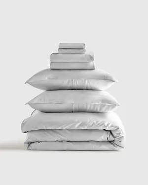 Quince Bamboo Deluxe Bedding Bundle Light Grey