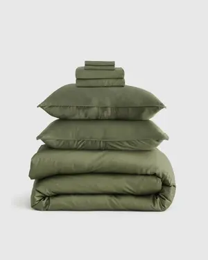 Quince Bamboo Deluxe Bedding Bundle Olive