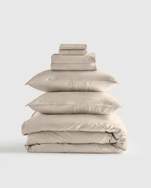 Quince Bamboo Deluxe Bedding Bundle - Sand