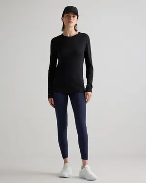 Quince 100% Merino Wool All-season Long Sleeve Base Layer - Black