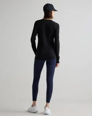 Quince 100% Merino Wool All-season Long Sleeve Base Layer - Black
