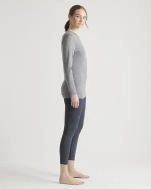 Quince 100% Merino Wool All-season Long Sleeve Base Layer - Heather Grey