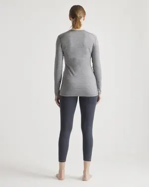 Quince 100% Merino Wool All-season Long Sleeve Base Layer - Heather Grey