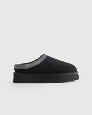Quince Australian Shearling Platform Clog Slipper - Black
