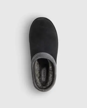 Quince Australian Shearling Platform Clog Slipper - Black