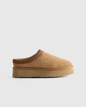 Quince Australian Shearling Platform Clog Slipper - Pecan