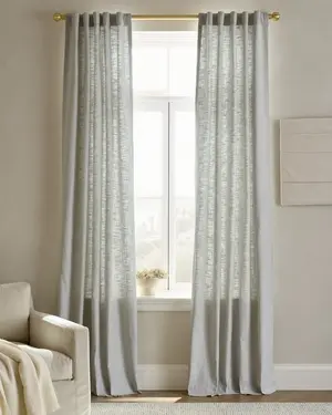 Quince Textured Cotton Curtain - Light Grey