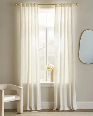 Quince Textured Cotton Curtain - White