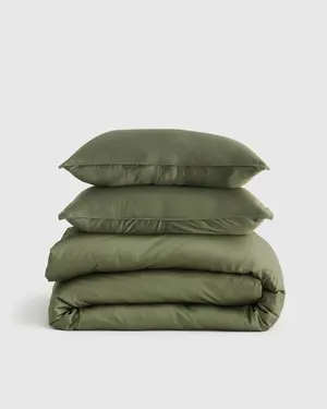 Quince Bamboo Duvet Cover Set - Olive