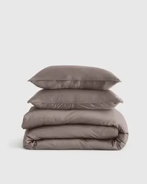 Quince Bamboo Duvet Cover Set - Stone
