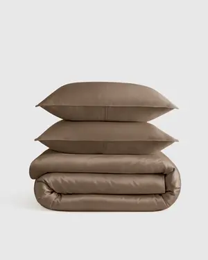 Quince Bamboo Duvet Cover Set Walnut