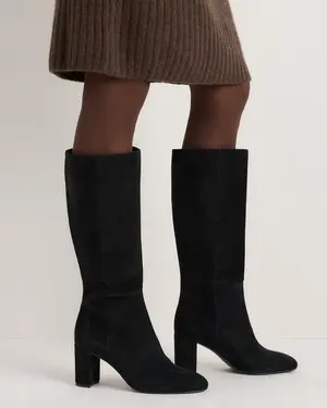 Quince Suede Block Heel Boots