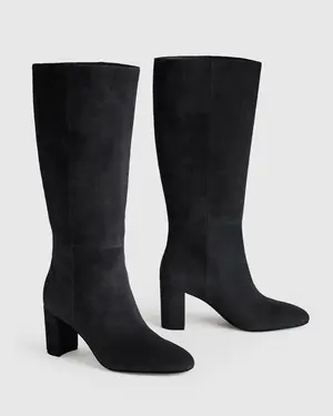 Quince Suede Block Heel Boots
