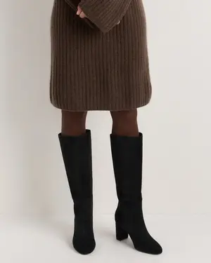 Quince Suede Block Heel Boots