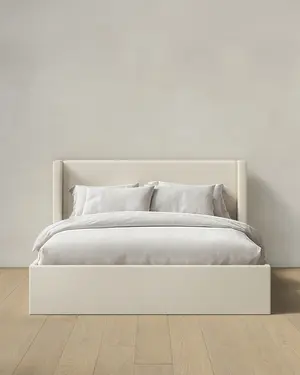 Quince 100% Linen Wingback Bed - Canvas