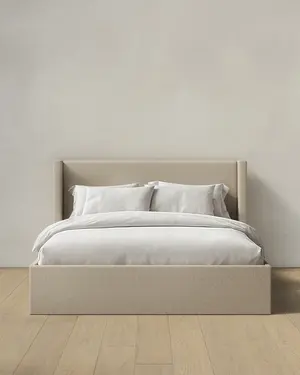 Quince 100% Linen Wingback Bed Flax