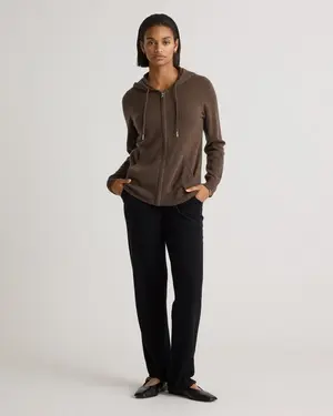 Quince Mongolian Cashmere Hoodie - Brown