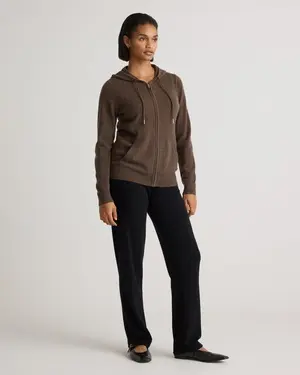 Quince Mongolian Cashmere Hoodie - Brown