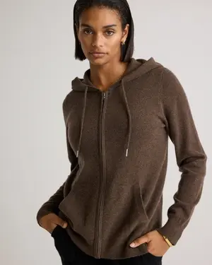 Quince Mongolian Cashmere Hoodie - Brown