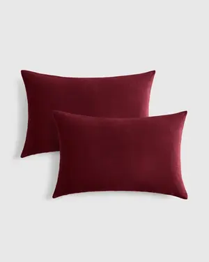 Quince Corduroy Cotton Velvet Pillow Cover - Bordeaux