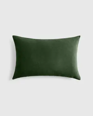 Quince Corduroy Cotton Velvet Pillow Cover - Pine