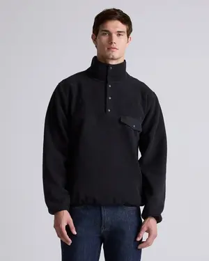 Quince Polar Fleece Snap Pullover - Bold Black