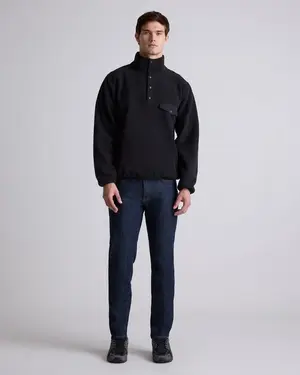 Quince Polar Fleece Snap Pullover - Bold Black
