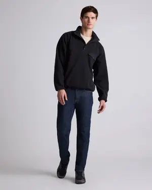 Quince Polar Fleece Snap Pullover - Bold Black