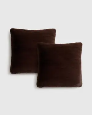 Quince Luxury Faux Fur Pillow Cover - Espresso