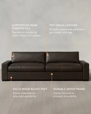 Quince Stillman Leather Sofa - Smoke