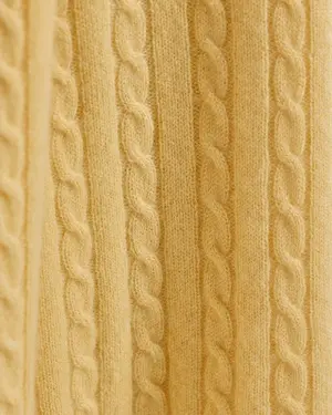 Quince Cable Knit Cashmere Throw - Limoncello