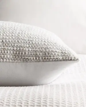 Quince Wool Linen Textured Pillow Cover - Grey