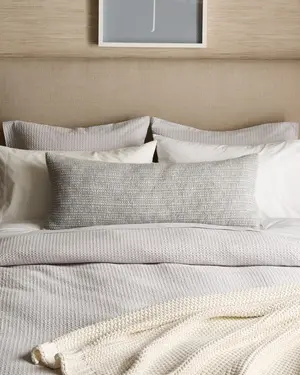 Quince Wool Linen Textured Pillow Cover - Grey