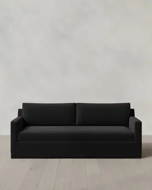 Quince Ellery Slipcover Sofa In Performance Linen - Onyx