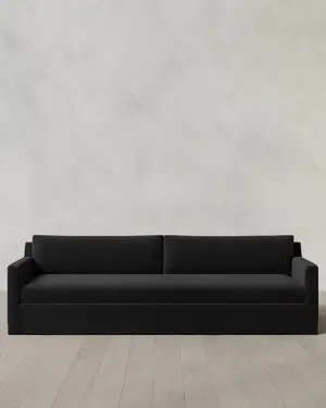 Quince Ellery Slipcover Sofa In Performance Linen - Onyx