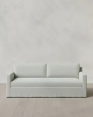 Quince Ellery Slipcover Sofa In Performance Linen - Silver
