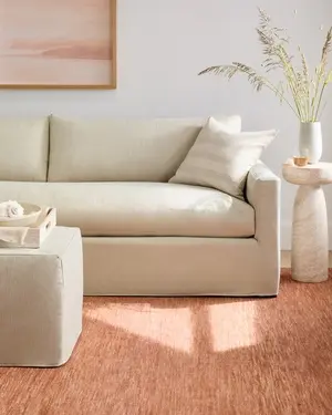 Quince Ellery Slipcover Sofa In Performance Linen - Silver