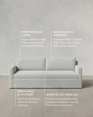 Quince Ellery Slipcover Sofa In Performance Linen - Silver