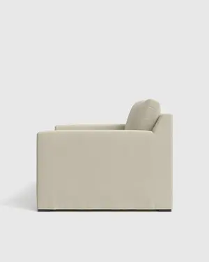 Quince Ellery Slipcover Sofa In Performance Linen - Silver