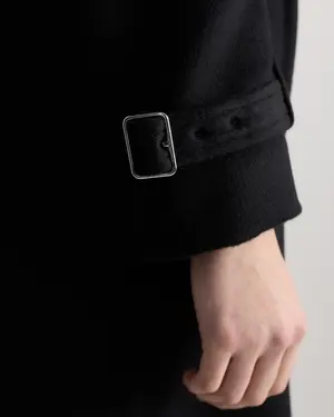 Quince 100% Mongolian Cashmere Trench Coat - Black