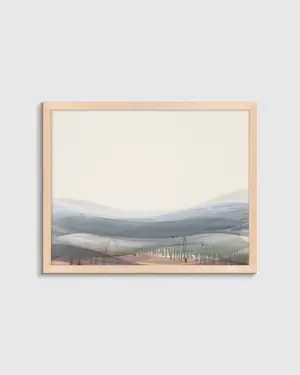Quince Through The Mist By Beth James, Size 21.25"x26.25", Wood Frame Maple