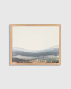 Quince Through The Mist Beth James, Wood Frame - Oak