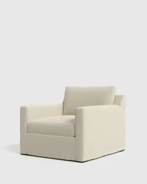 Quince Ellery Slipcover Chair In Performance Linen - Sand