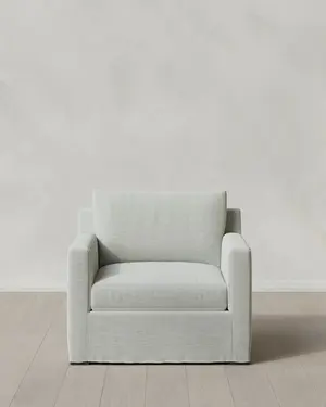 Quince Ellery Slipcover Chair In Performance Linen - Silver