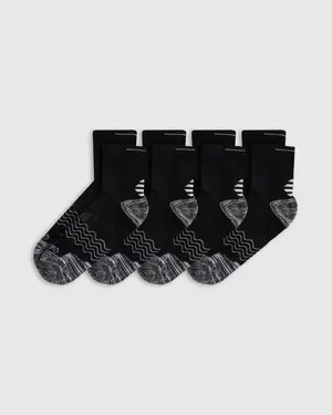 Quince Performance Running Quarter Socks 4-pack - Black