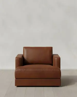 Quince Sierra Curved Arm Accent Chair In Leather - Espresso