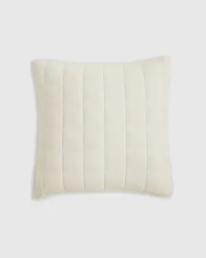 Quince European Linen Box Quilted Euro Sham Ivory