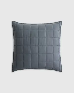 Quince European Linen Box Quilted Euro Sham Nightfall